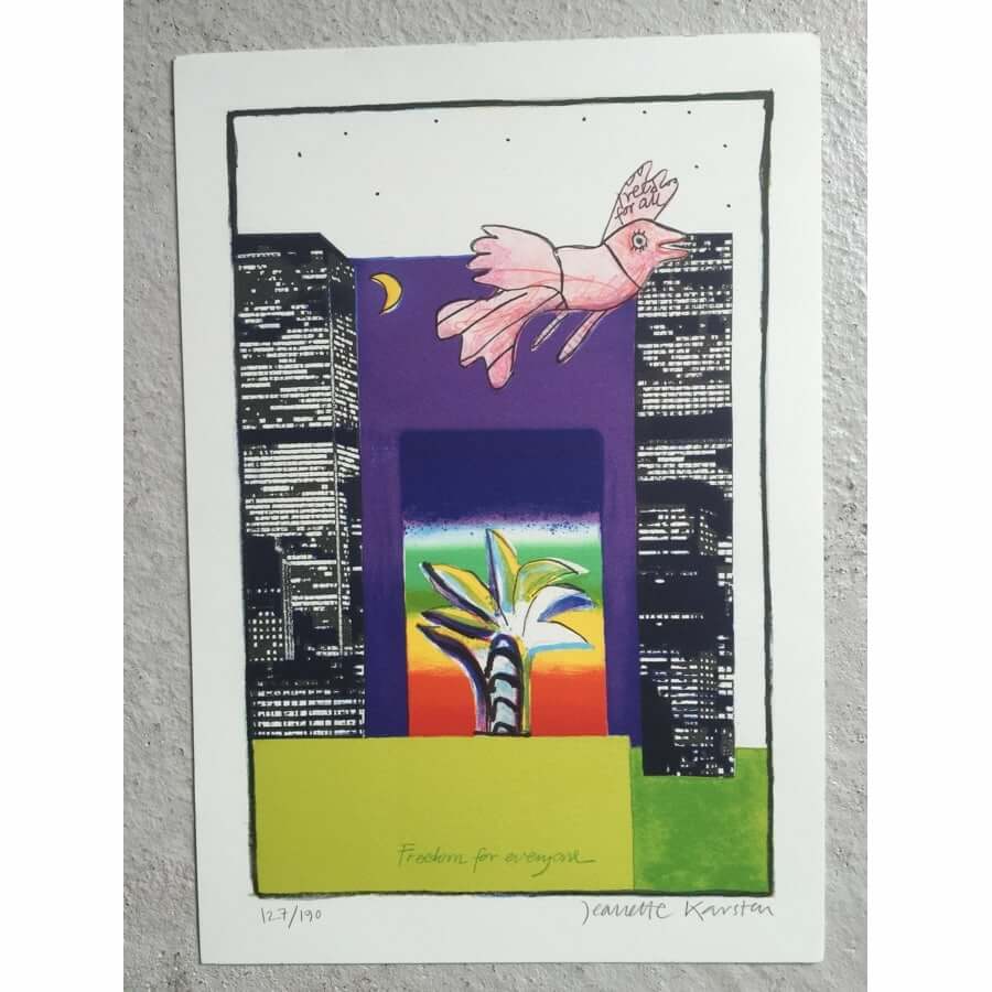 Jeanette Karsten | Litografier | FREEDOM FOR EVERYONE | Galleristockholm.se