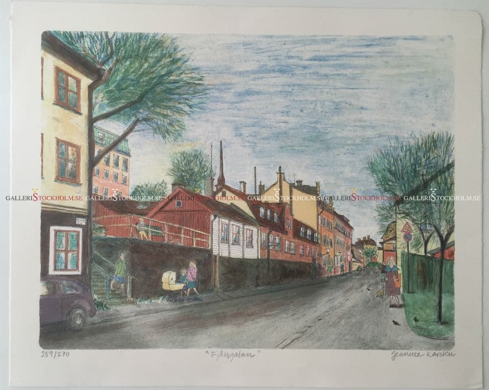 Jeanette Karsten | Litografier | FJÄLLGATAN | Galleristockholm.se