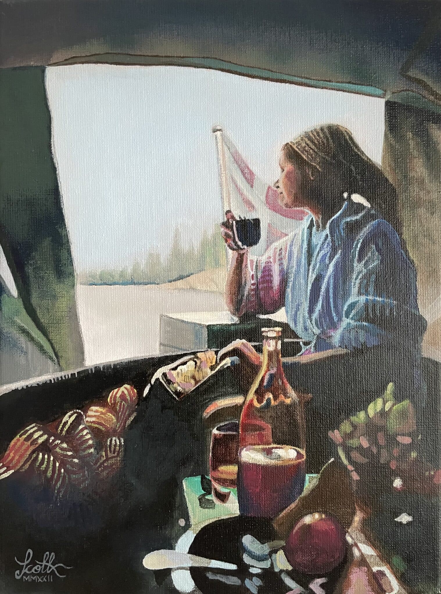 Christopher Scott - Mikaelskyrkan och polishuset | Oljemålning